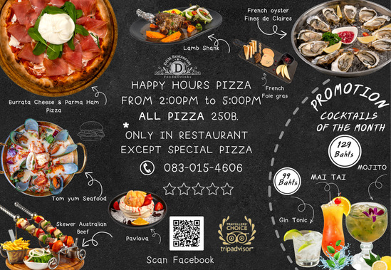 Menu at Dom Pizza restaurant, Pattaya City, Phara Tam Nak 5