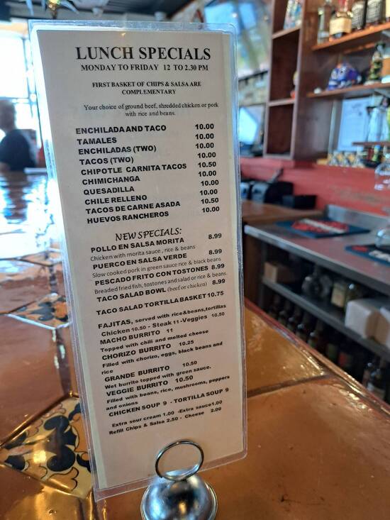 Chulas Mexican Restaurant, Spring Hill - Restaurant menu, prices and ...