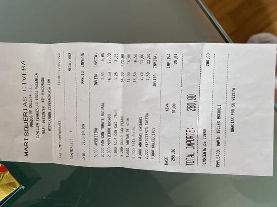 Marisquería Civera, Valencia - Menú del restaurante, precios y reseñas