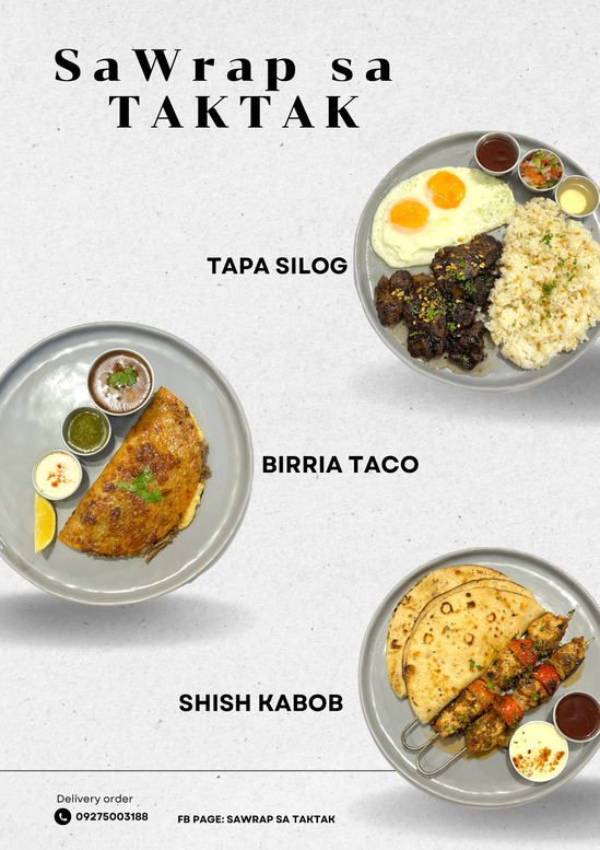 Menu at SaWrap sa Taktak restaurant, Antipolo