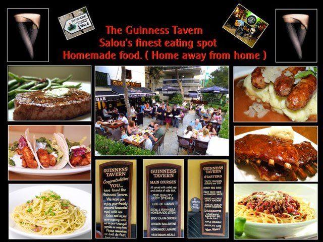 Menu at Guinness Tavern restaurant, Salou