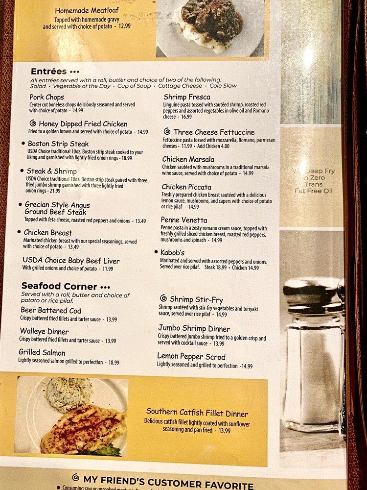 Menu at My Friends Restaurant, Cleveland