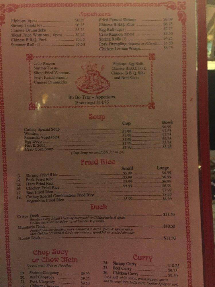 Menu at Cathay Imperial pub & bar, Metairie