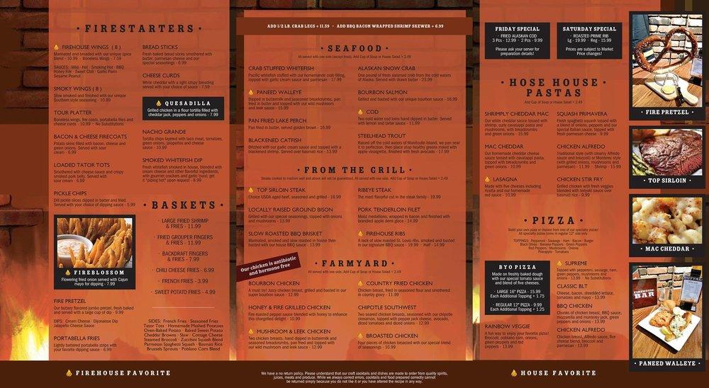 Menu at Firehouse Bar & Grill, Richfield Township