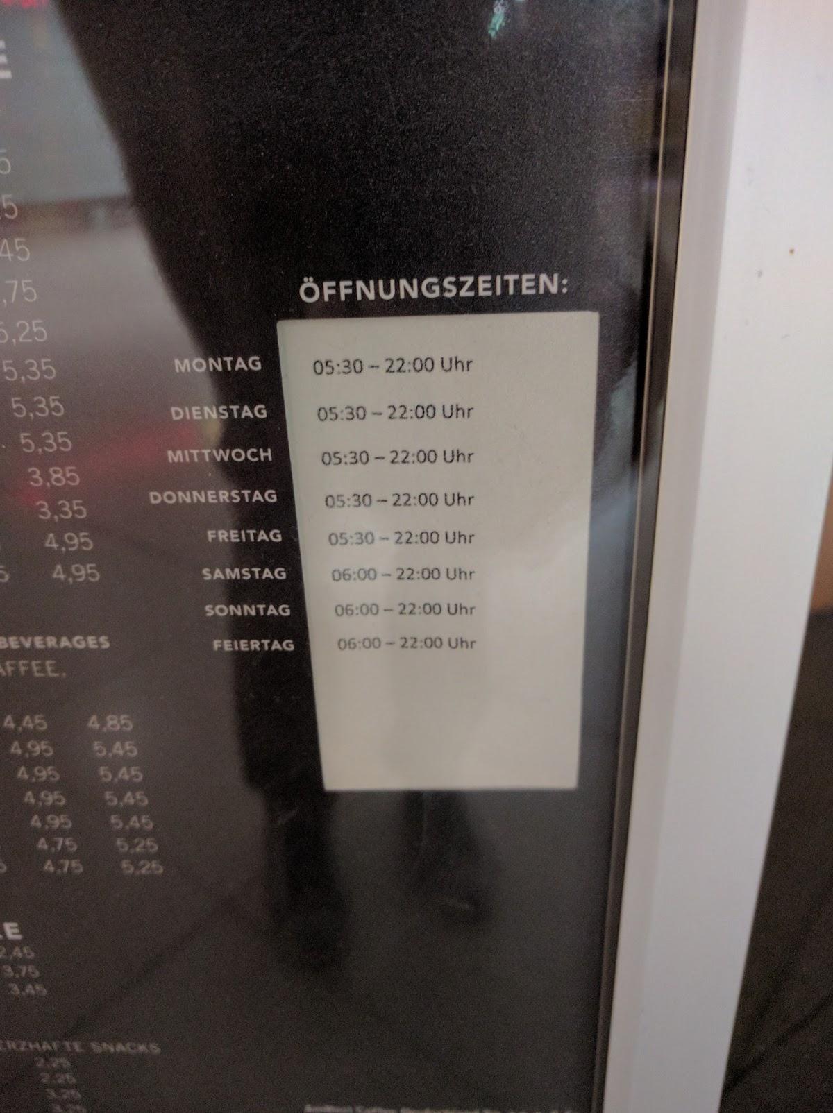 Speisekarte von Starbucks cafe, Köln, Cologne Bonn Airport