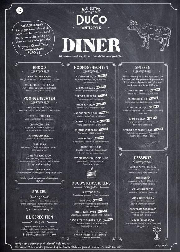 Menu at Bar Bistro DuCo Winterswijk, Winterswijk