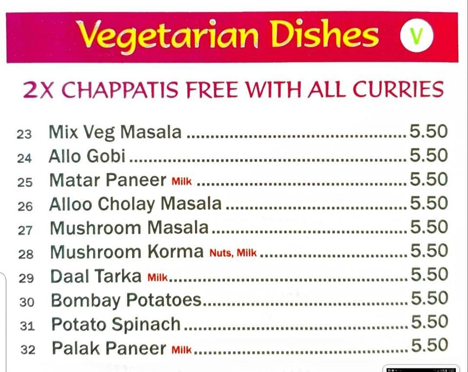Menu at Indus Takeaway fast food, Ossett