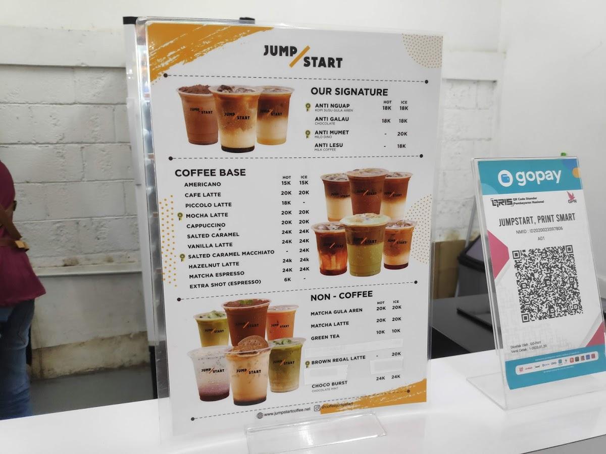 Menu at JumpStart Coffee, South Tangerang