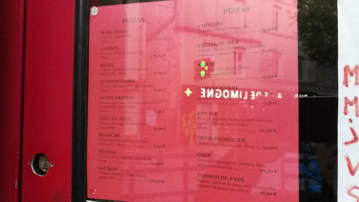 Menu at Le Bidule restaurant, Limogne-en-Quercy