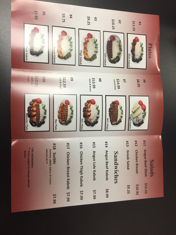 Menu at Let's Eat restaurant, Los Angeles