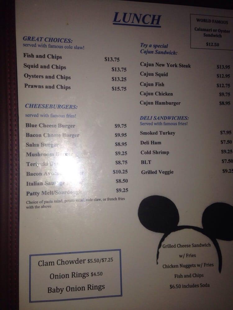 Menu at Moss Landing Cafe, Moss Landing