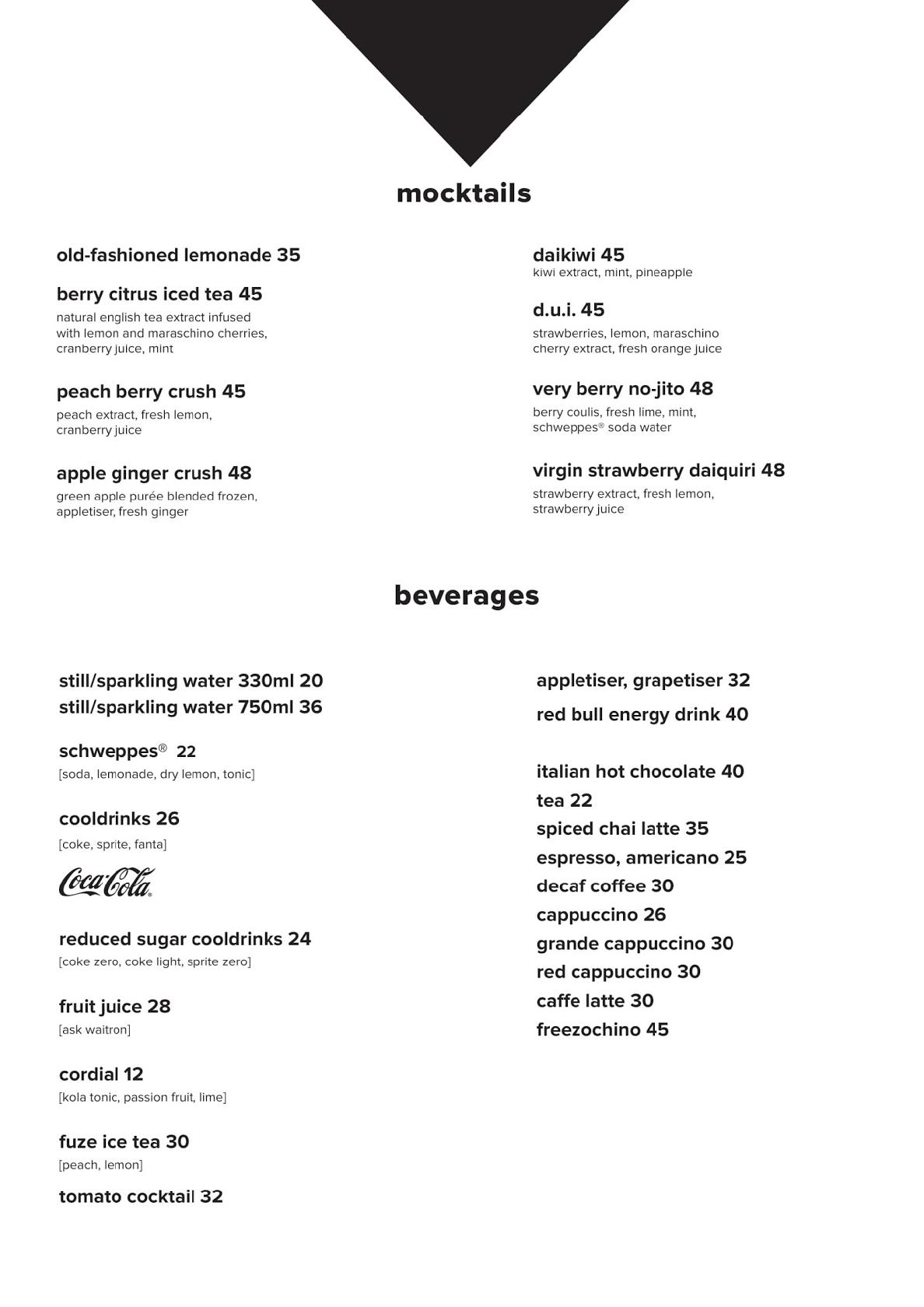 Menu at Col'Cacchio - Norwood restaurant, Johannesburg