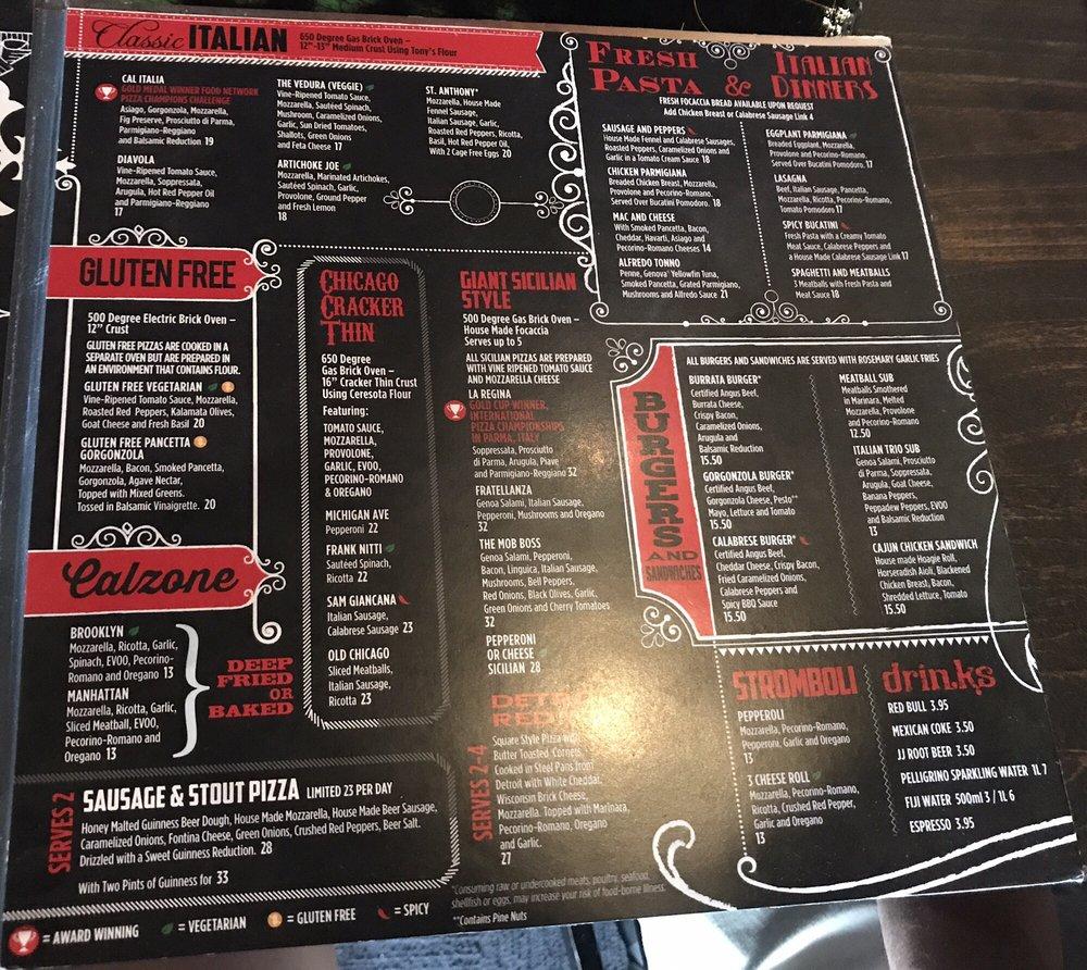 Menu at Pizza Rock pub & bar, Las Vegas, 201 N 3rd St