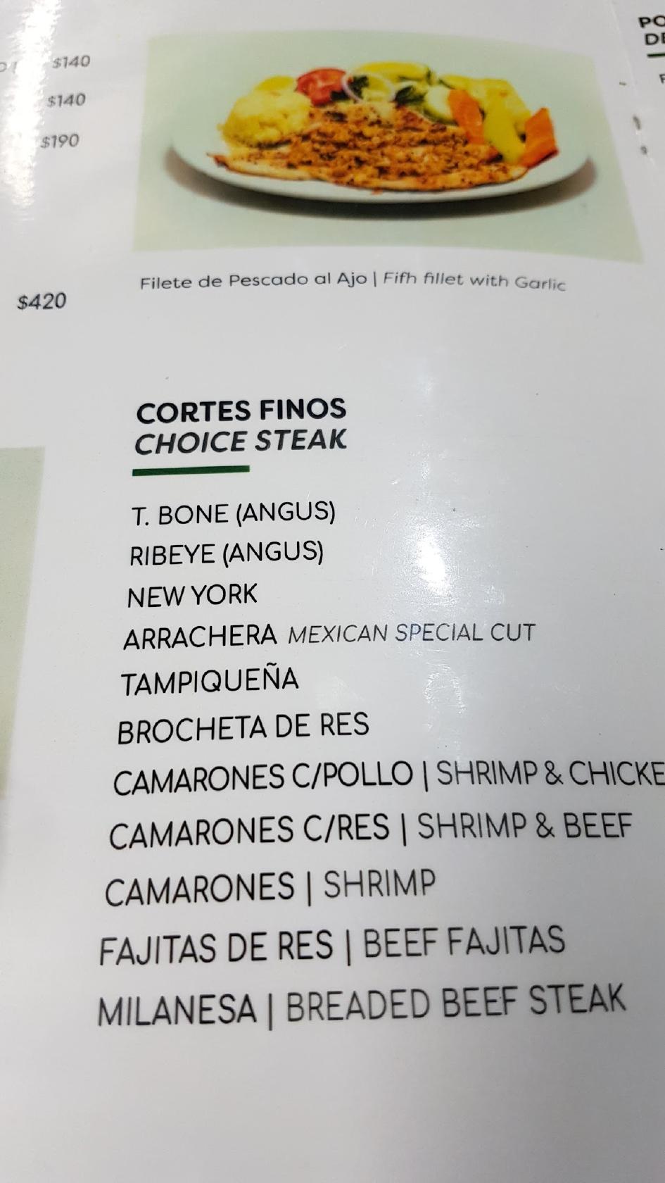 Carta del restaurante Tulum Quintana Roo, Tulum, Avenida Tulum 64