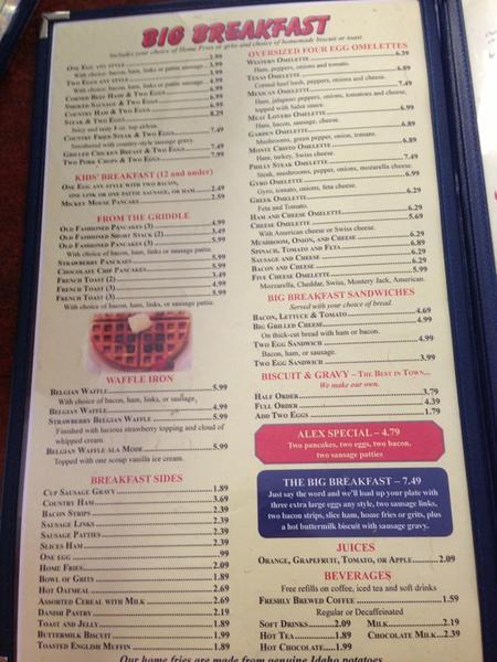 Menu at Southeast Eatery restaurant, Winter Haven