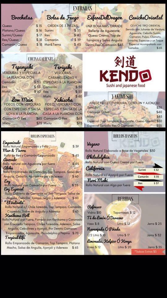 Menu at Sushi Kendo Tepic restaurant, Tepic