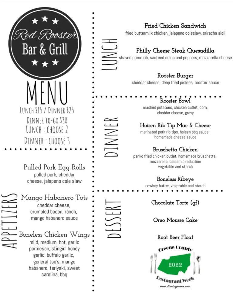 Menu at Red Rooster Bar & Grill, Cairo