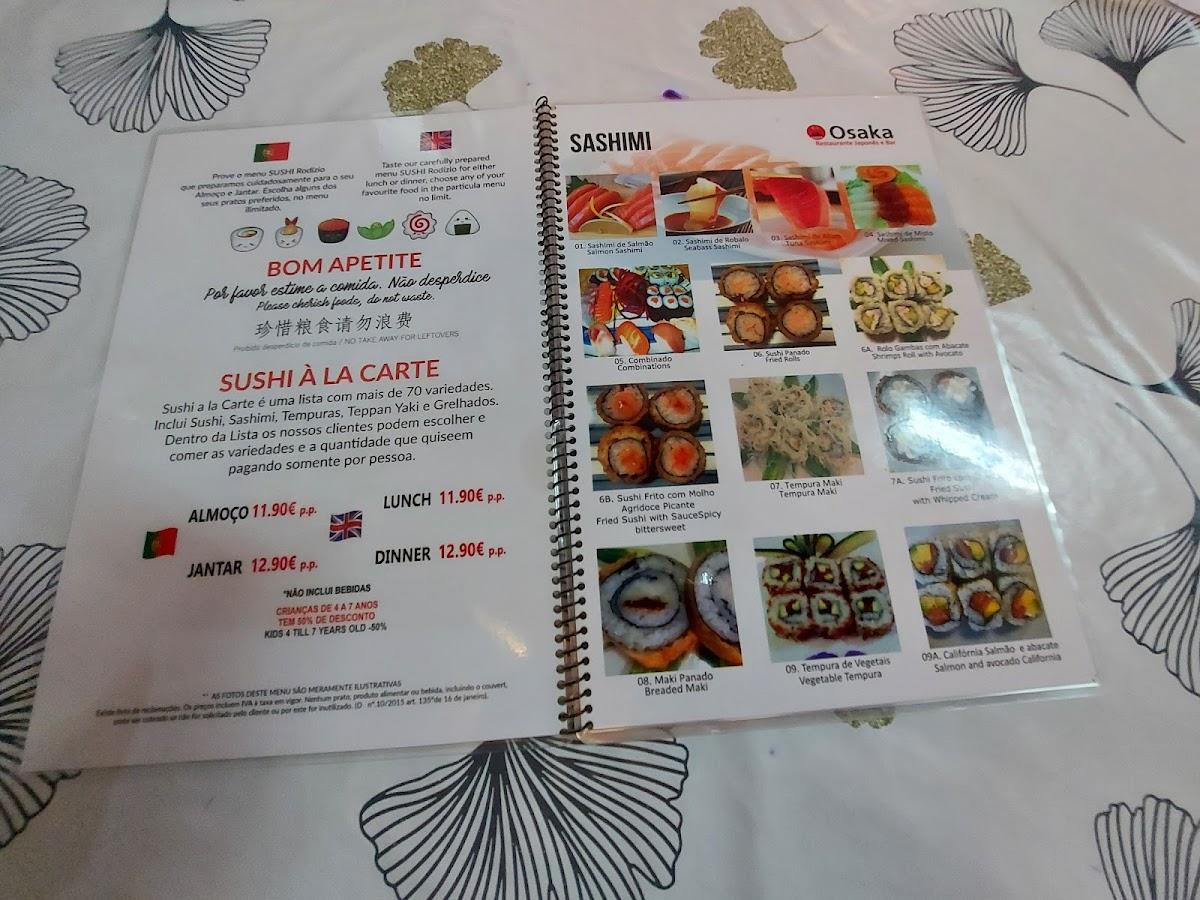 Menu em Restaurante Japonês - OSAKA, Faro