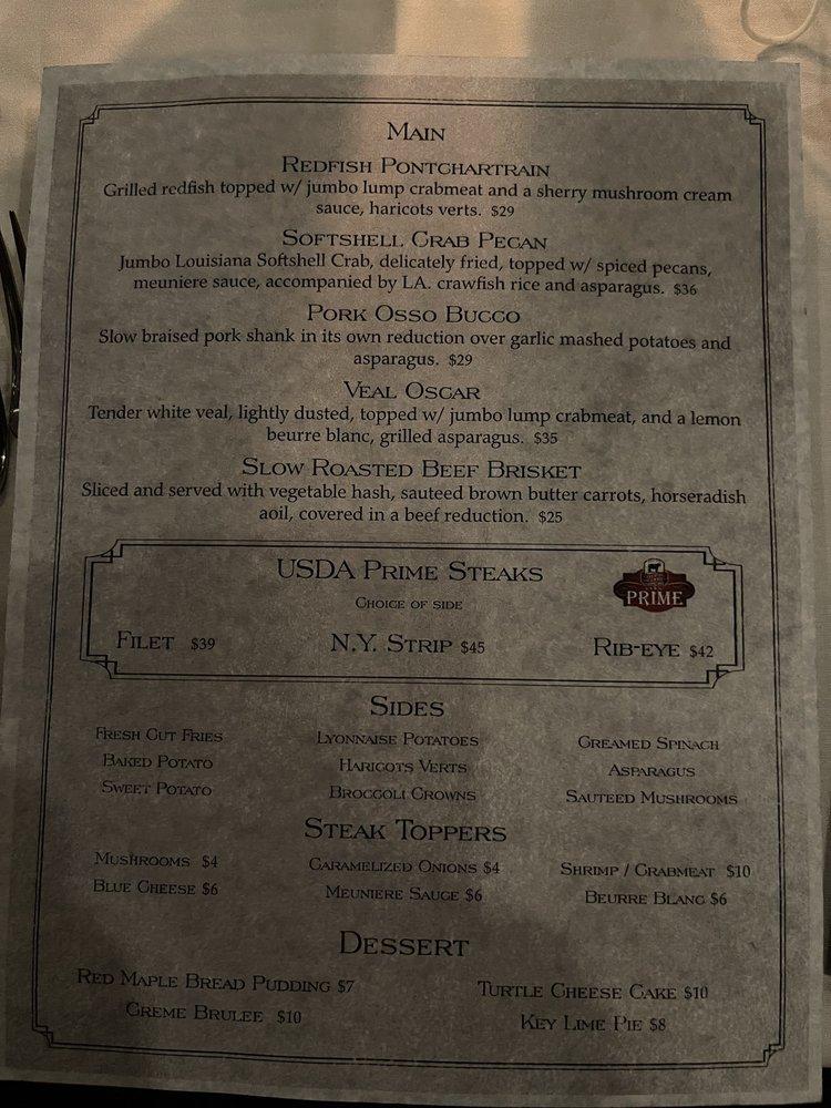 Menu at The Red Maple Restaurant, Gretna