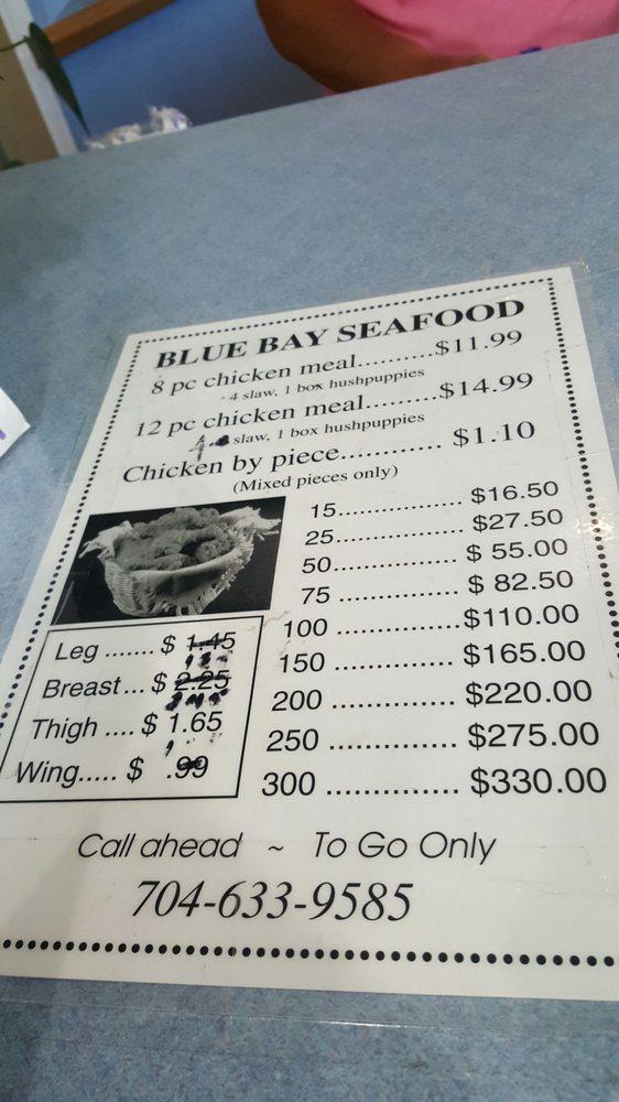 Menu at Blue Bay Seafood restaurant, Salisbury, E Innes St
