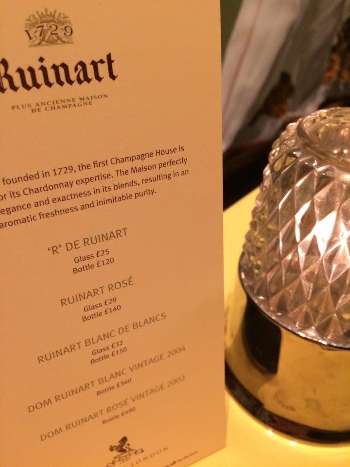 Menu at The Rivoli Bar, London, The Ritz