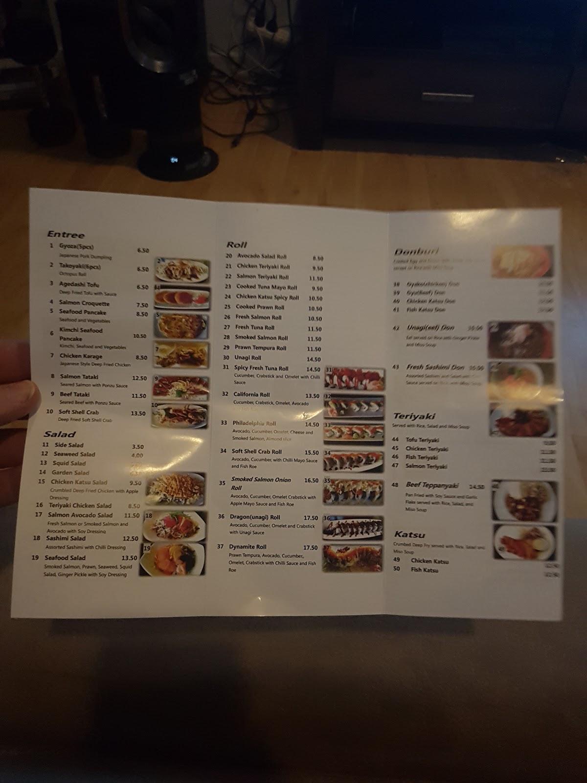 Menu at Hoya Sushi restaurant, East Victoria Park, 65A Etwell St