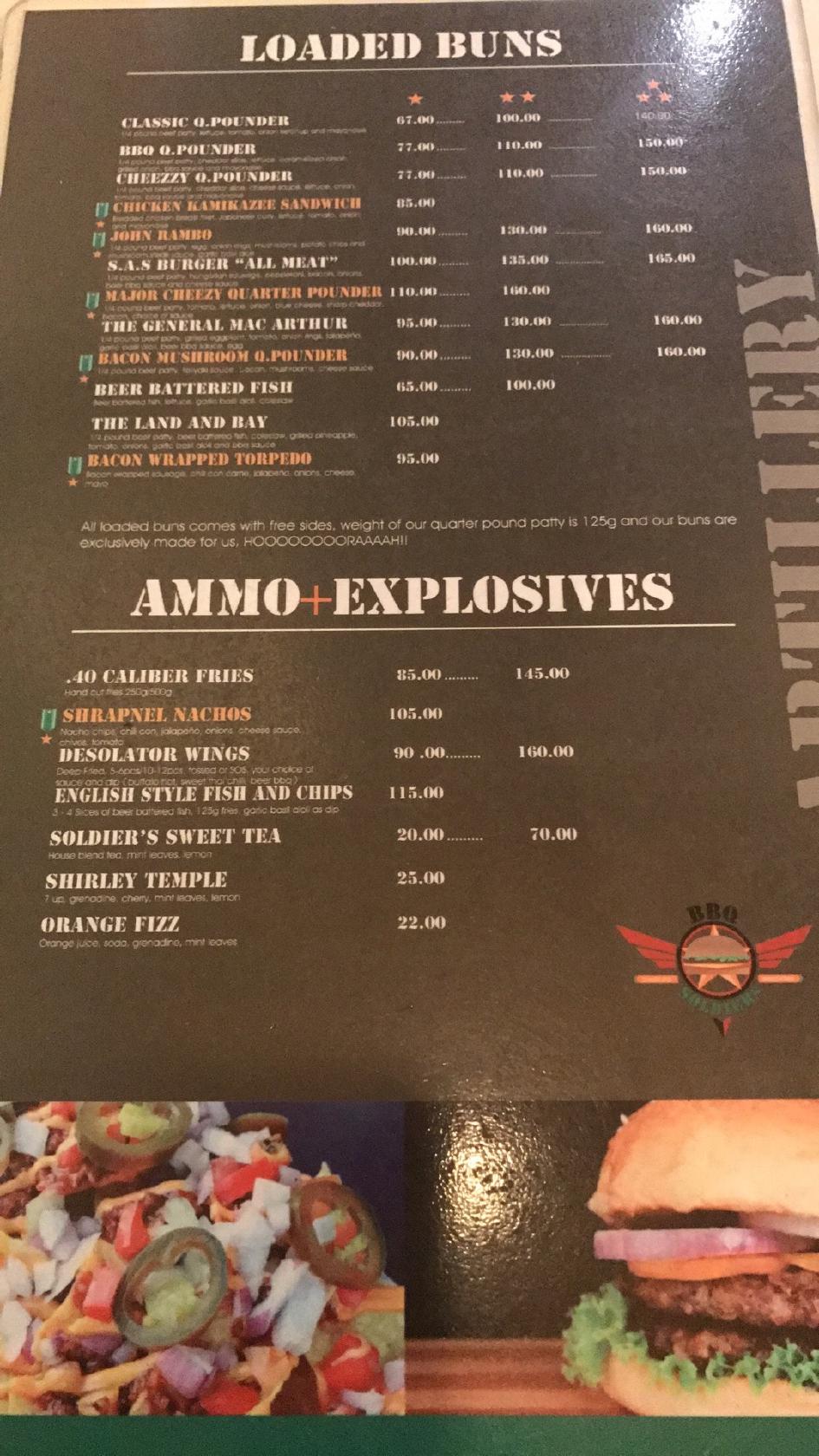 Menu at BBQ Soldiers, Manila