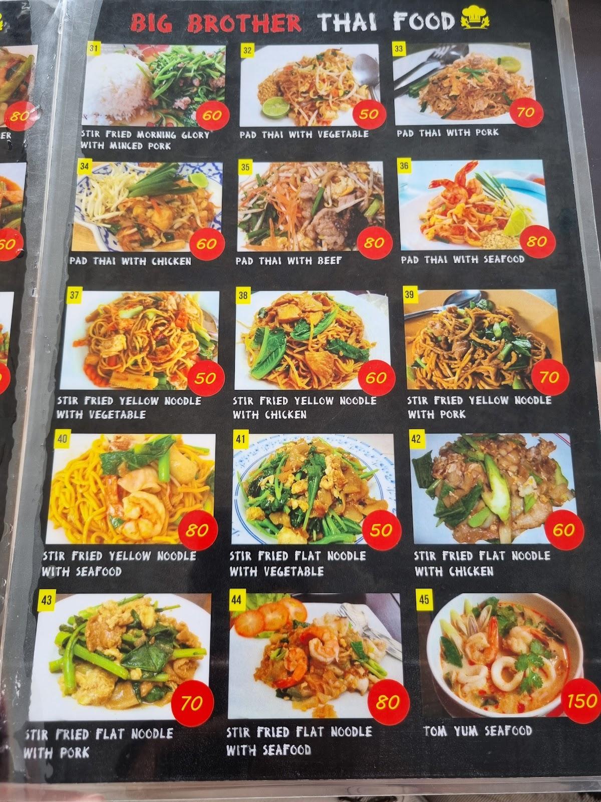 Menu at ร้านพี่ใหญ่ Big Brother Thaï Food restaurant, Ko Samui