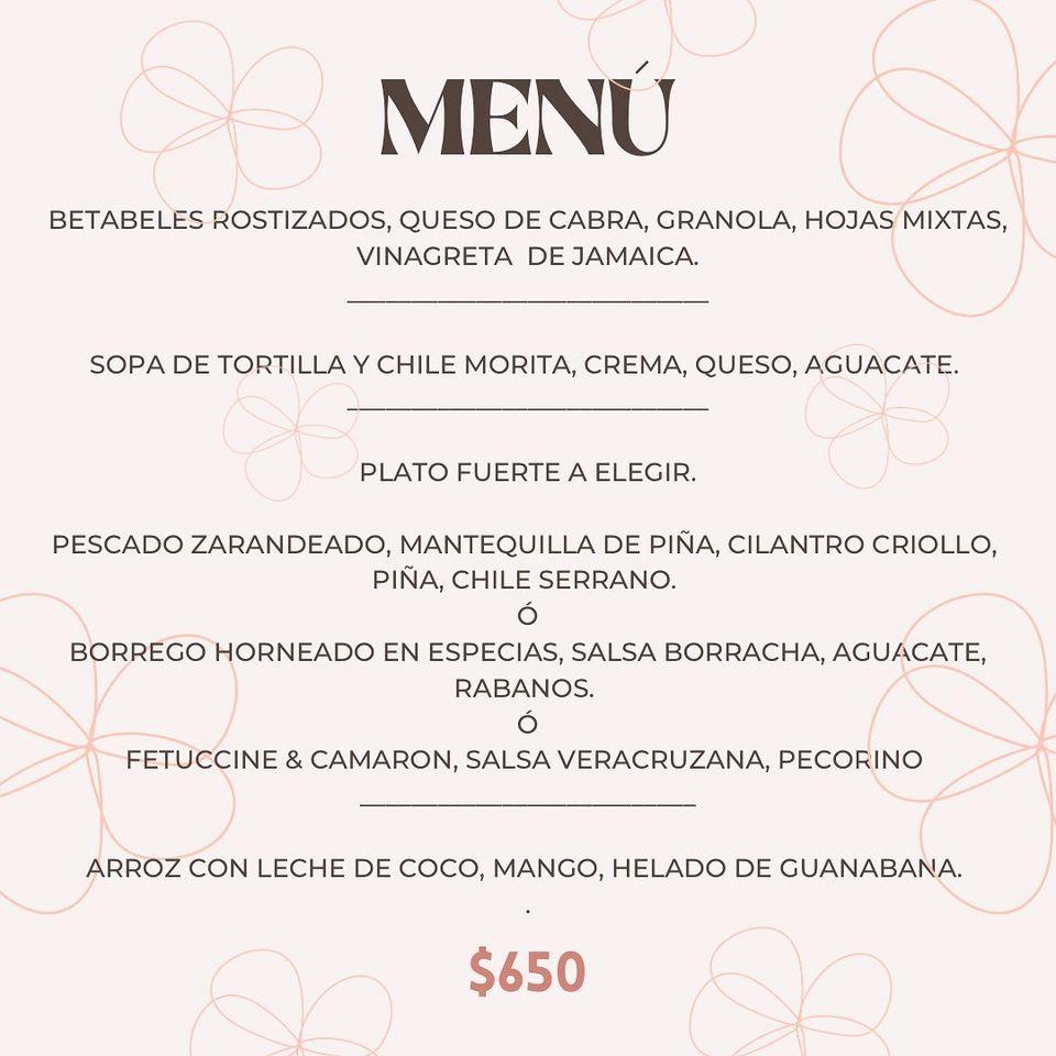 Menu at NEMI restaurant, La Paz