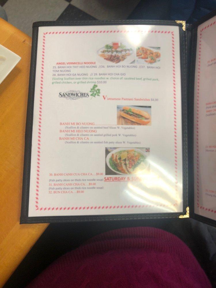 Menu at Pho Hong Thom restaurant, Bridgeport