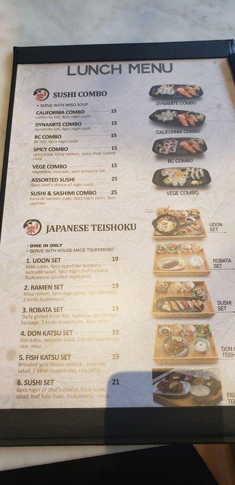 Carta del restaurante Raku Japanese Kitchen, West Vancouver