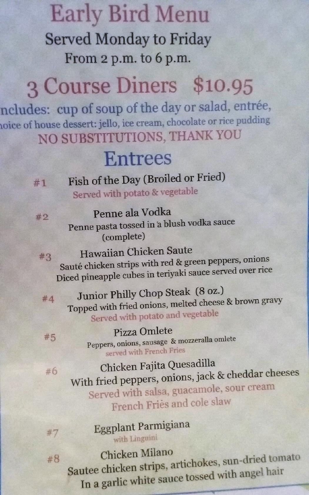 Menu at The New Silverton Diner restaurant, Toms River, Hooper Ave # 2
