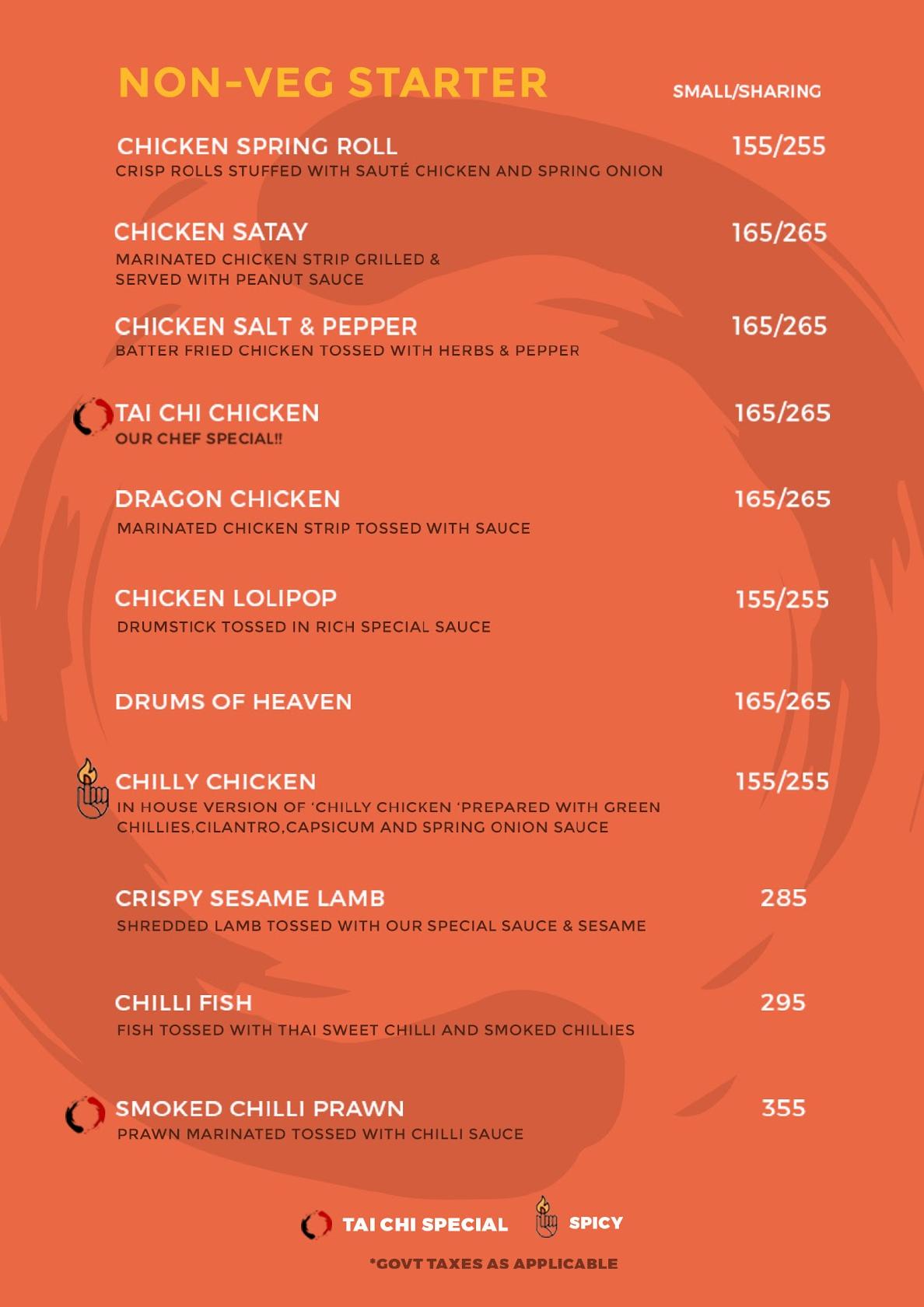 Menu at Tai Chi, Noida, Shop no 4 Lakkhu market Sector 117