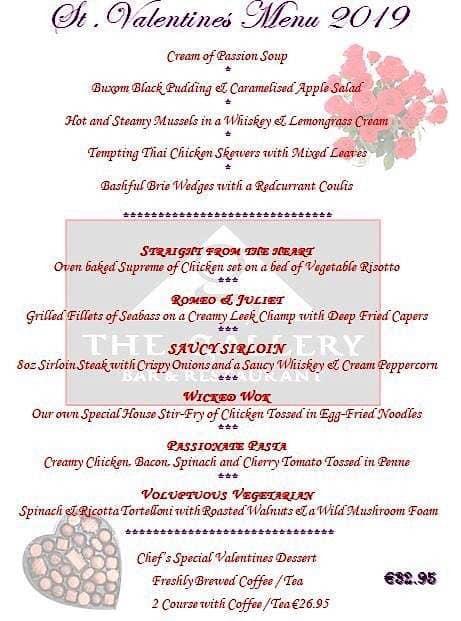 Menu at The Gallery Bar & Restaurant, Mallow