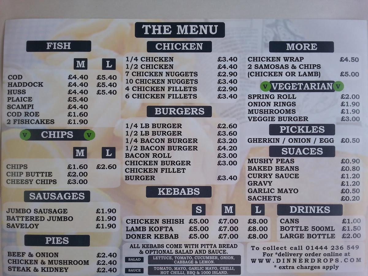 Menu at The Royal Fish Bar, Burgess Hill
