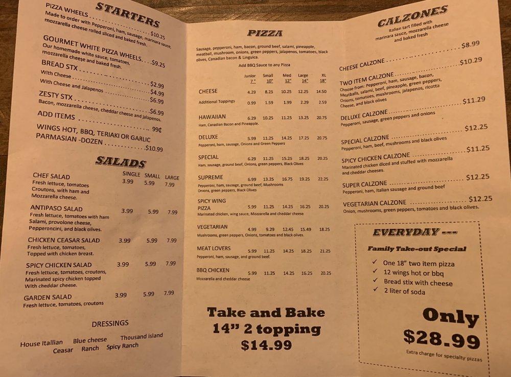Menu at Pit Stop Pizza pizzeria, Heber-Overgaard