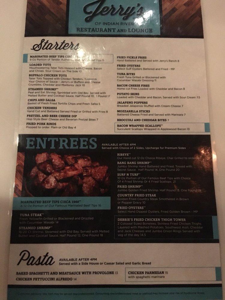 Menu at Jerry's Restaurant & Lounge, Chesapeake