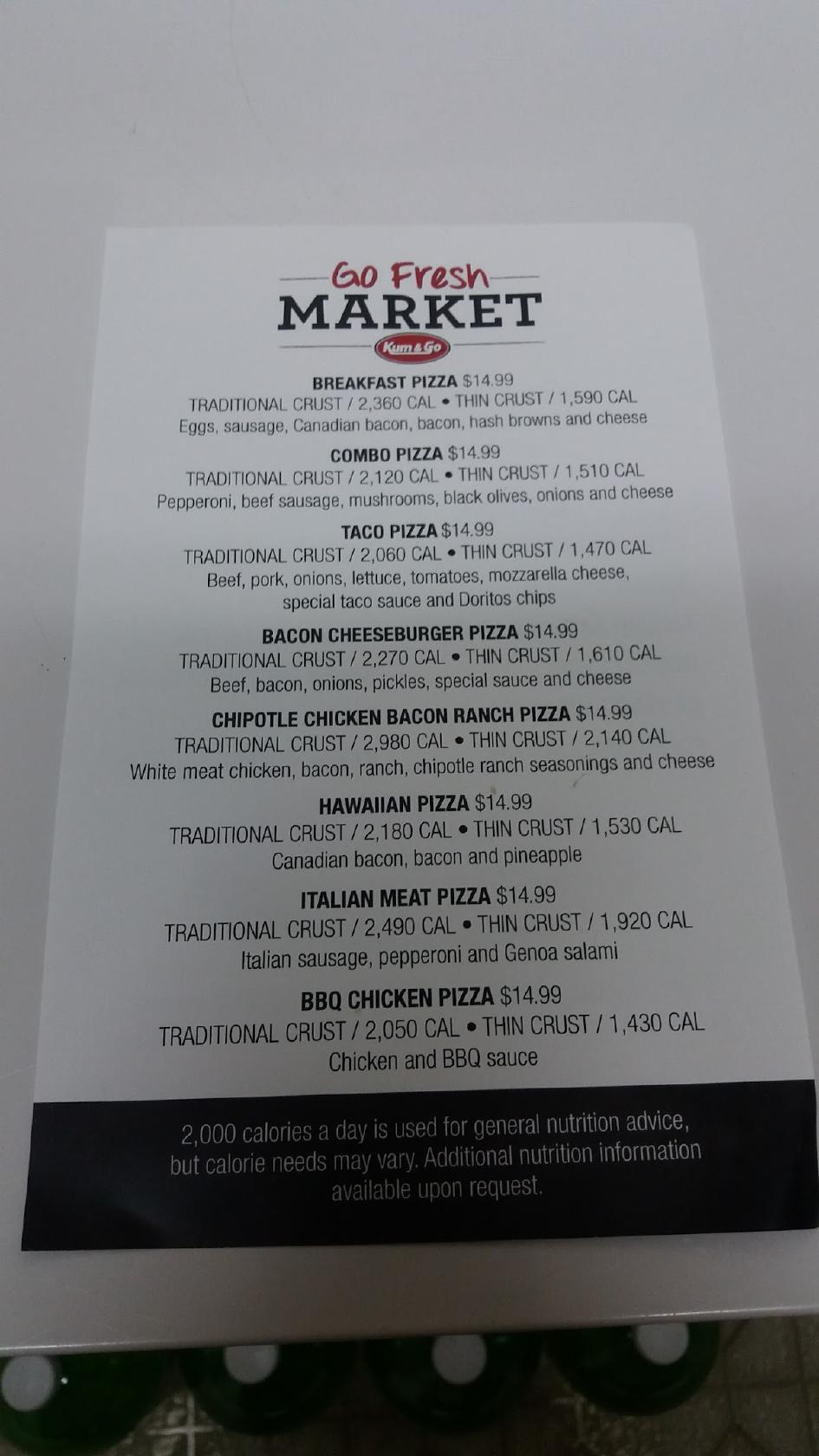 Menu at Kum & Go, Ames, Lincoln Way