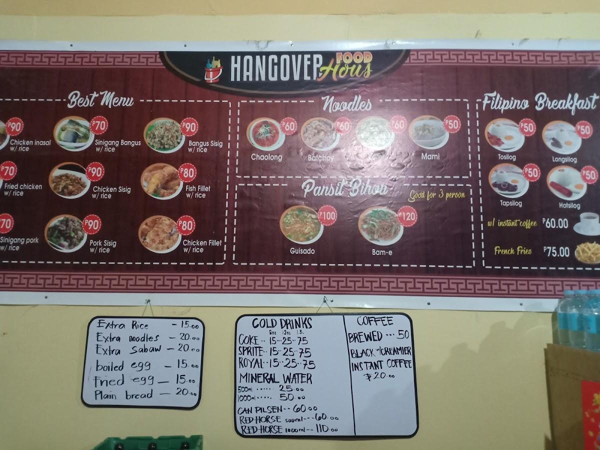 Menu at Sheryl Hang-Over Food House restaurant, Puerto Princesa