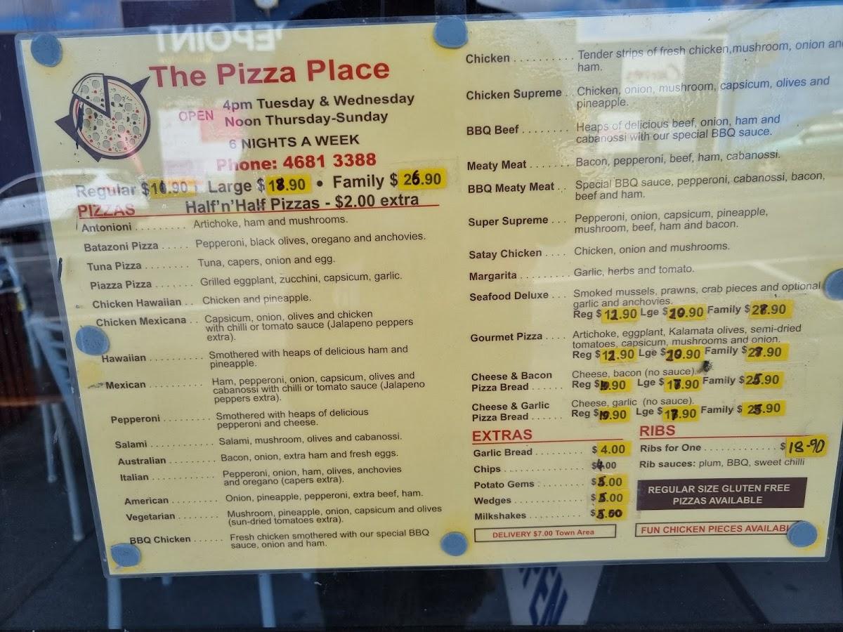 Menu at The Pizza Place pizzeria, Stanthorpe, Shop 2/16 Railway St