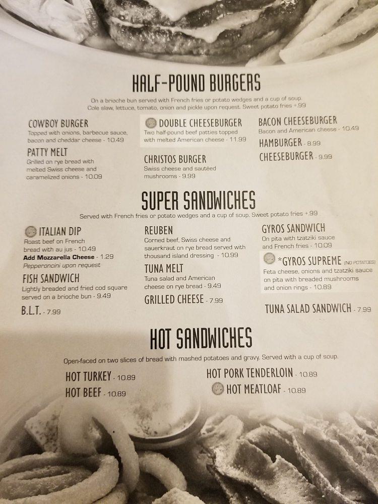 Menu at Christos Family Dining restaurant, Plymouth