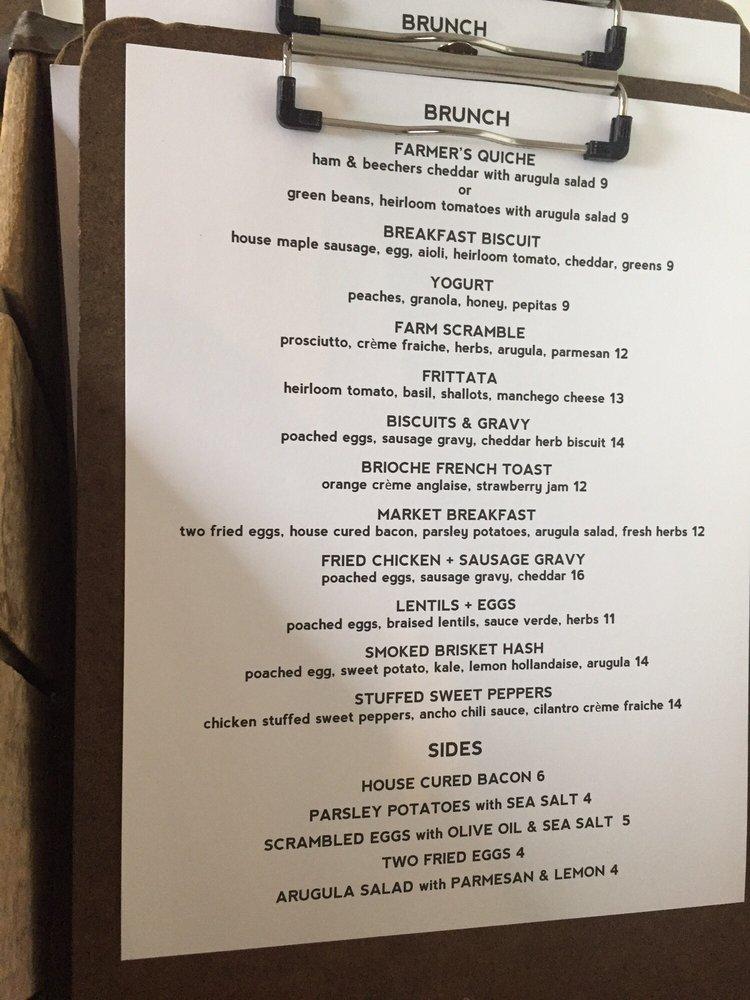 Menu at DERU pizzeria, Kirkland