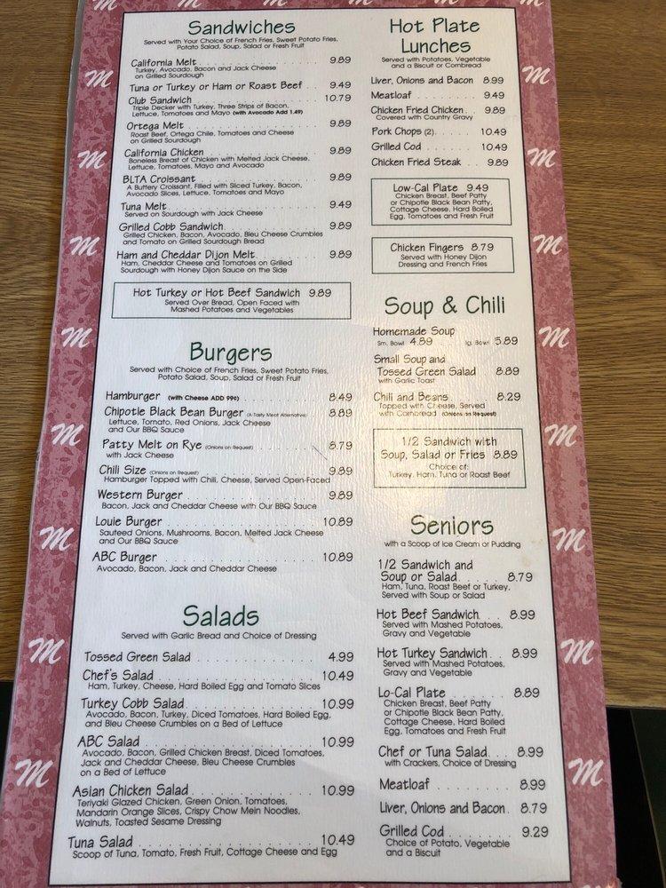 Menu at Molly Brown's Country Cafe, Hesperia, Smoke Tree St