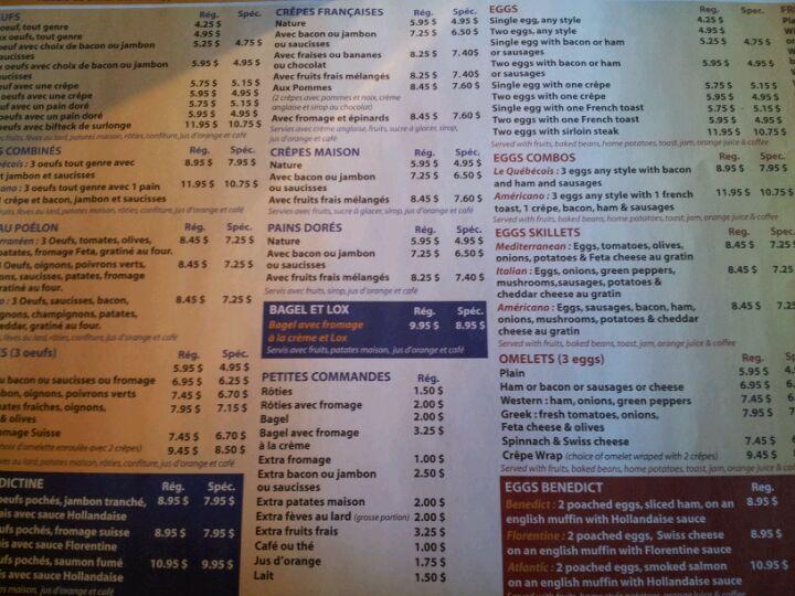 Menu at Brasserie Le Manoir Pointe-Claire pub & bar, Pointe-Claire, 600 ...