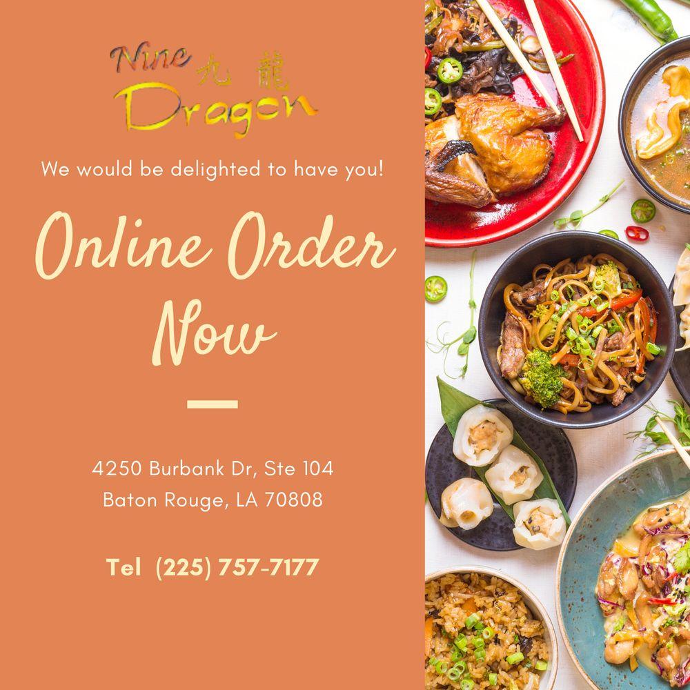 Menu at Nine Dragon Chinese Restaurant, Baton Rouge, Burbank Dr Suite 104