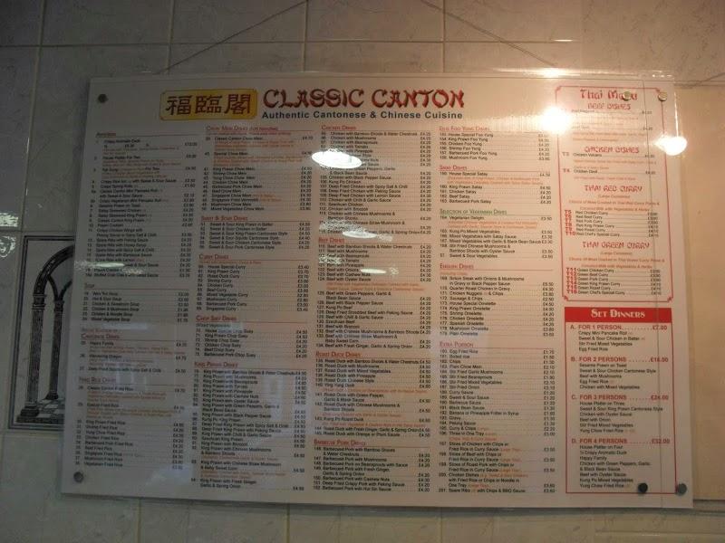 Menu at Classic Canton restaurant, Willenhall