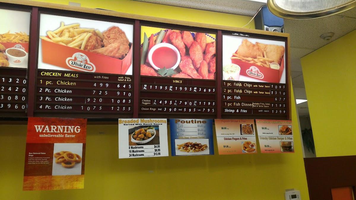 Menu at Dixie Lee Fried Chicken Best Fast Food Restaurant, Penetanguishene