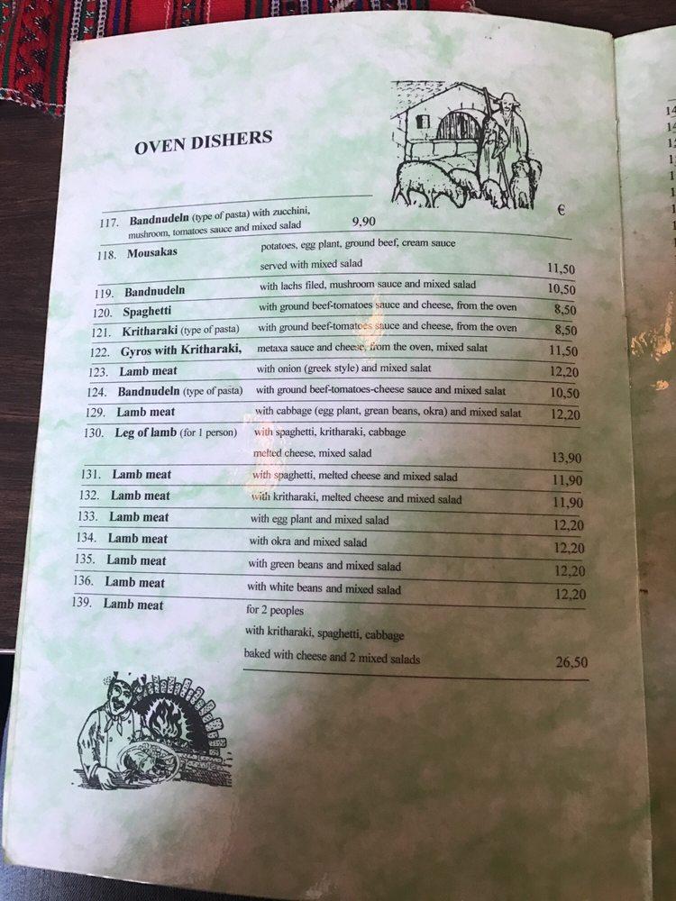 Speisekarte von Restaurant Delphi, Bad Windsheim
