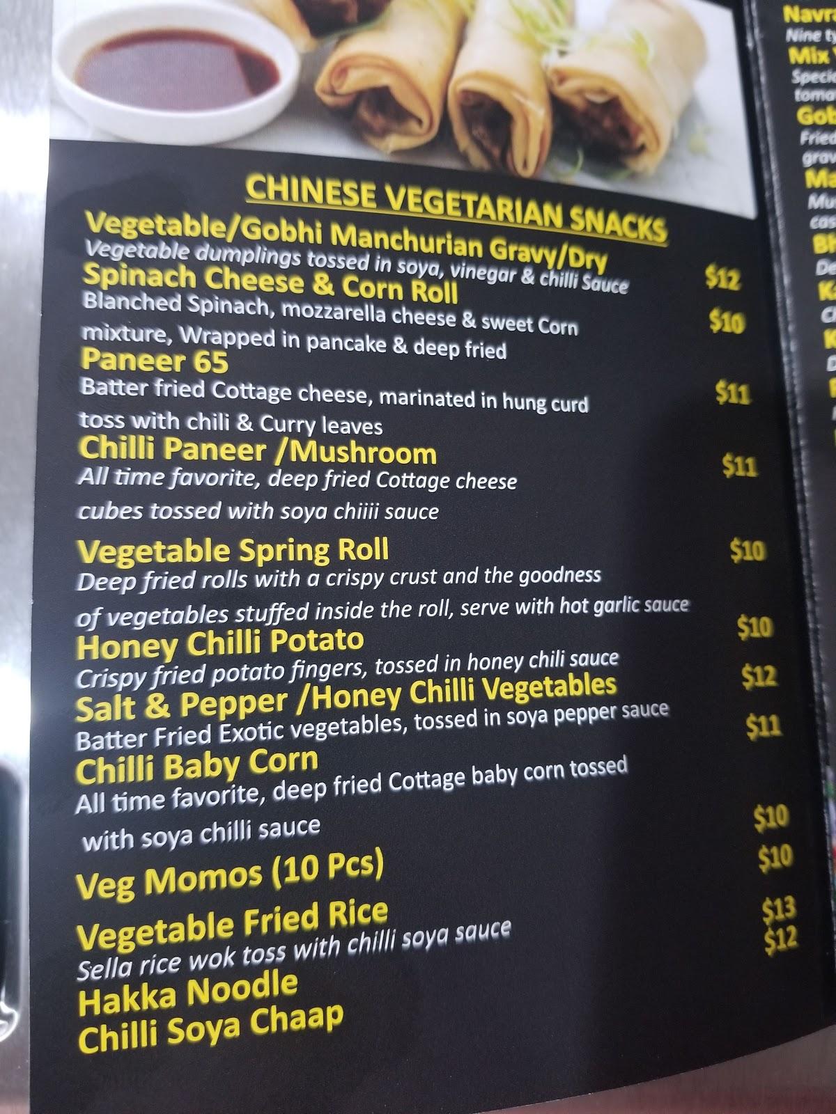 Menu at Bollywood Indian Cuisine restaurant, Edmonton