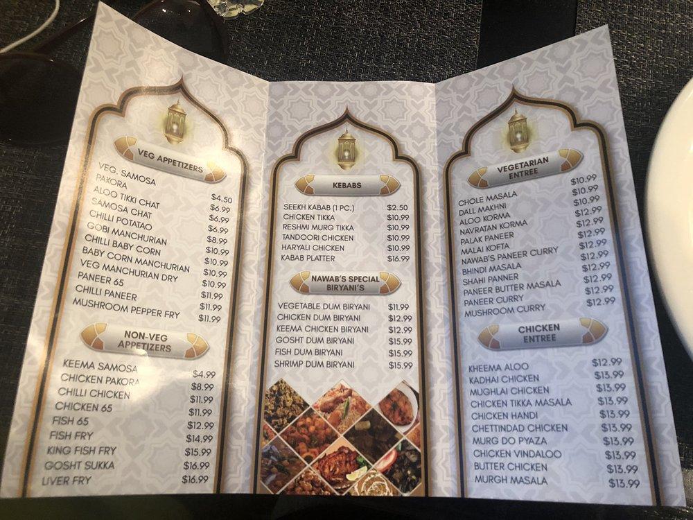 Menu at Flavors of Nawab restaurant, Ellington